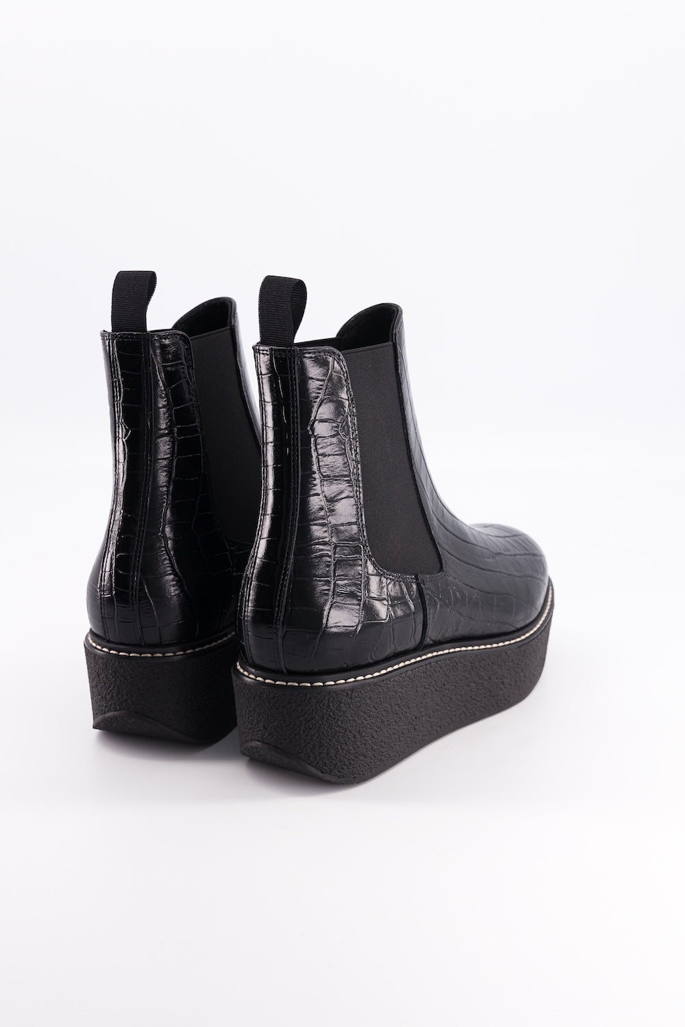 pooky - chelsea boots croco noir – AnneBlum